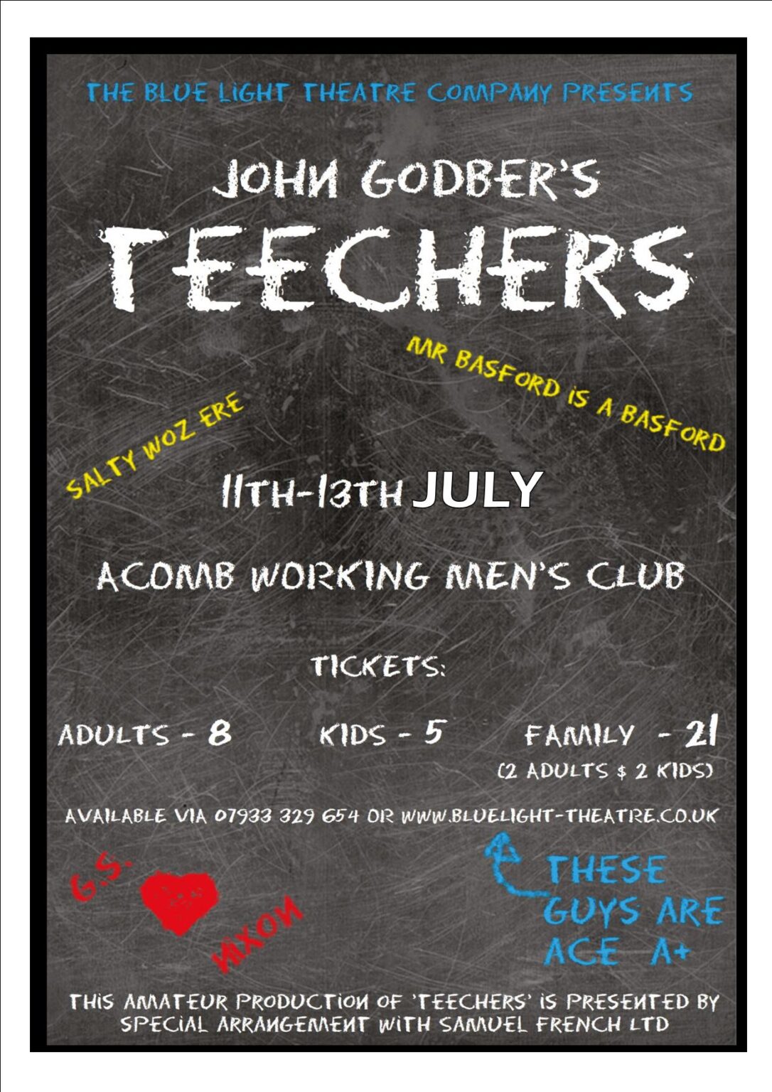 Teechers Performed Jul 11th >> 13th/2018 Raised £400.00